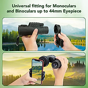STARSCOPE Adjustable Phone Scope Mount - Telescope Phone Adapter Fits Most Phones (Max 110mm) | Easy-Adjust, Universal Spotting Scope Phone Adapter | Phone Attachment for Binoculars and Monoculars