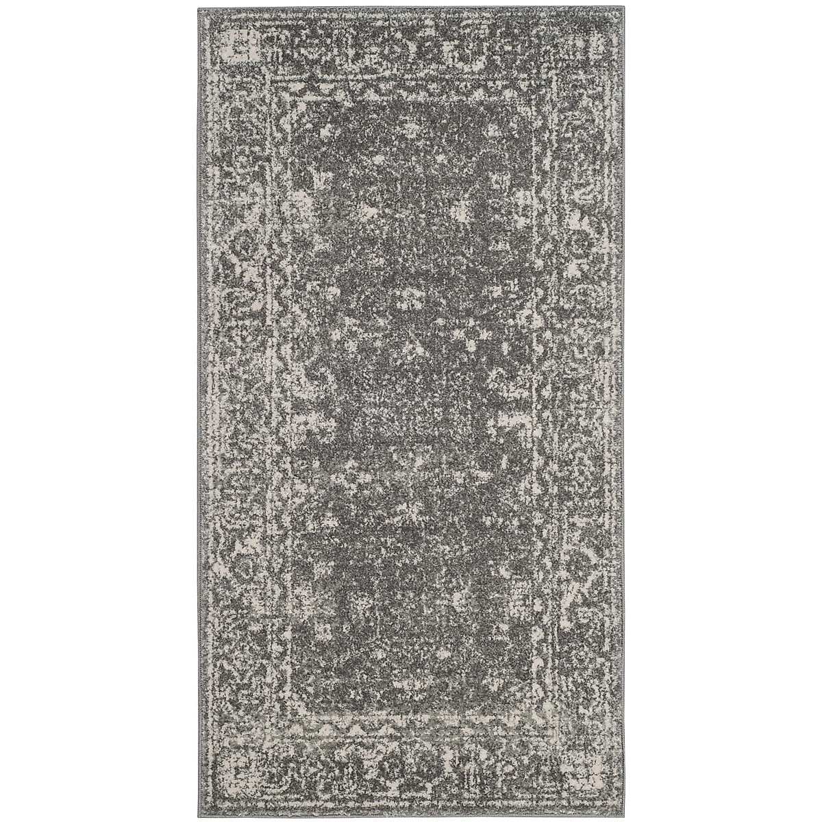 SAFAVIEH Evoke Collection 2'2" x 4' Grey/Ivory EVK270S Shabby Chic Distressed Non-Shedding Living Room Bedroom Accent Rug