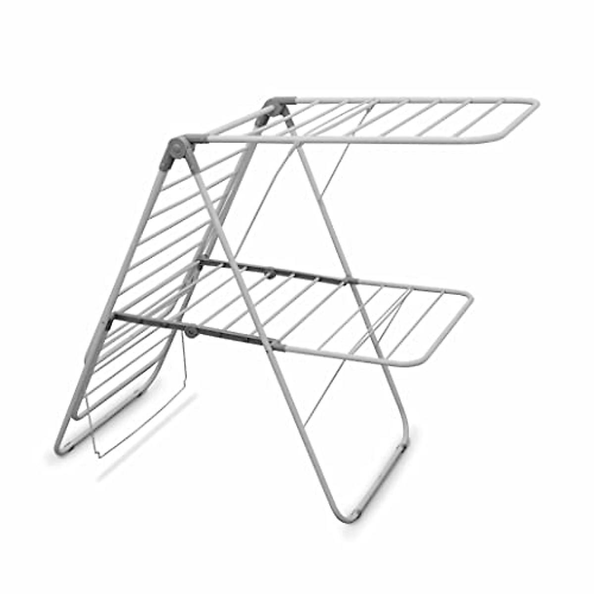 Brookstone [2 Tier [Double Spaced] Foldable Clothes Drying Rack, Collapsible Laundry Hanger, NO Installation Required - Ready Out of The Box