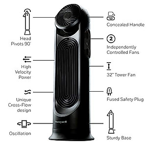Honeywell TurboForce Tower Fan, Black