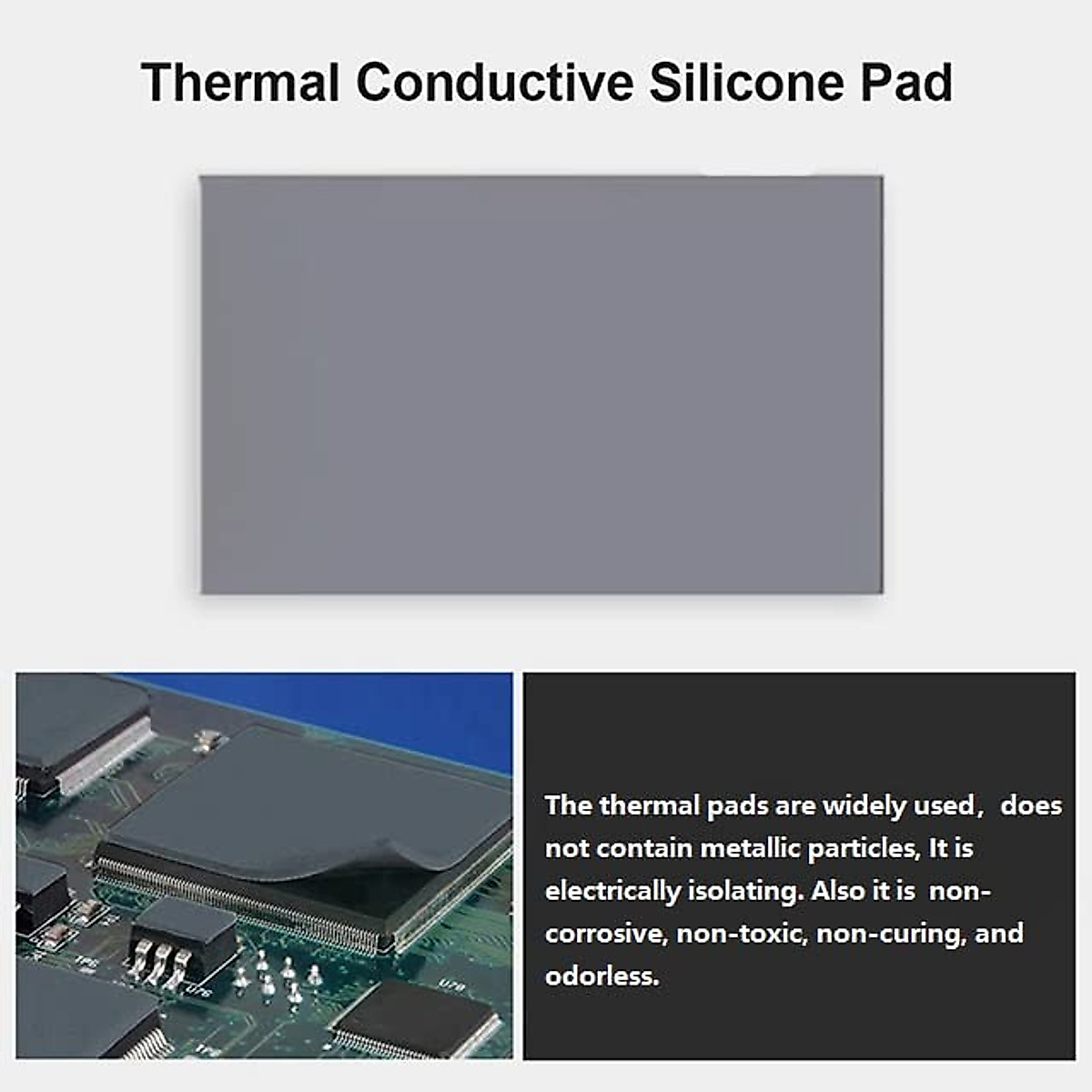 GowizDream Thermal Pad 15.8W/mK 100x50x1.5mm,Non-Conductive High-Temperature Resistance Silicone ThermalPad,High Thermal Conductivity Gap Filler for Laptop,Heatsink,Air Conditioner,GPU,LED & PS4