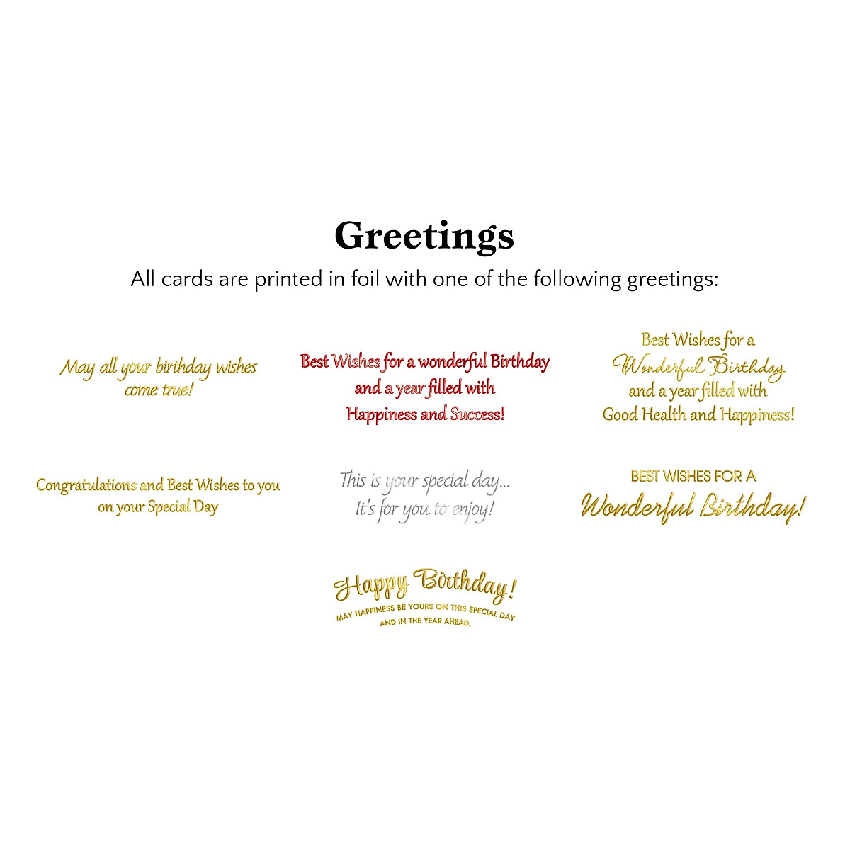 The Gallery Collection - Birthday Cards Assortment Box (35 Cards), Foil & Embossing (Birthday 2)