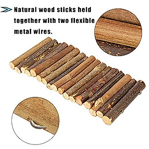 Hamiledyi  4 PCS Hamster Wooden Bridge Mouse Bridge Chew Toy Rat Natural Hideout Ladder for Small Animal Gerbils Guinea Pigs Rat Ferret Reptils  　