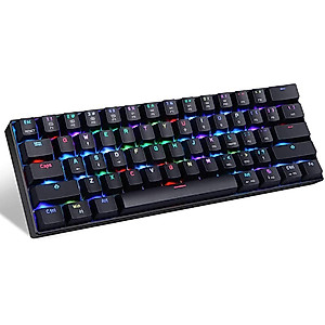 dsfen CK61 RGB Mechanical Gaming Keyboard OUTMU Blue Switches Keyboard 61 Keys Anti-ghosting with Backlight for Gaming Black