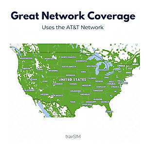 travSIM Prepaid SIM Card USA | Uses The AT&T Network | 50GB Mobile Data at 4G/5G speeds | US SIM Card has Unlimited National Calls & Texts | US Mobile SIM Card 30 Days