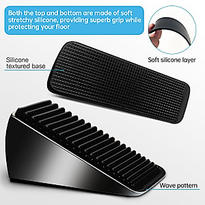 AIMAXINKE 2Pc Strongest Large Door Stop - Heavy Duty Tall Door Stop Wedge Door Stoppers for Bottom of Door, Tall up to 2.6In Doorstop Zinc Alloy and Silicone Made Suits Any Heavy Door Any Smooth Floor