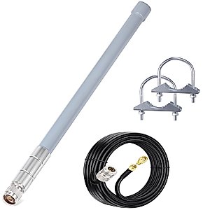 Bingfu Outdoor WiFi Antenna 5dbi RP-SMA/SMA Male Dual Band 2.4ghz 5ghz High Gain Omnidirectional Antennas for Wireless Security IP Camera WiFi Router Video Surveillance Monitor Antennae