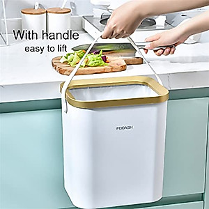 CANMNT Trash Can Light Luxury Trash Can with Handle Simple Square Without Cover Trash Can Study Office Paper Basket Waste Bin Trash Can Wastebasket