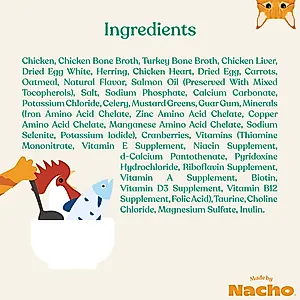 Made by Nacho Premium Minced Wet Cat Food with Hydrating Bone Broth 3.0oz (24 Packs) (Cage-Free Chicken and Wild-Caught Herring)