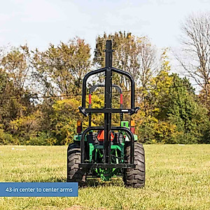 Titan Attachments 3 Point Hydraulic Hay Bale Lift Fits Category 1 and 2 Tractors