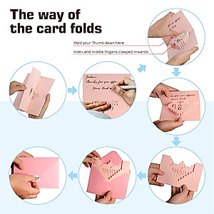 FUHOSENG 50 Pack Pop Up Thank You Cards, 4x6 Love 3D Greeting Card With Envelopes and Stickers For Small Business, Baby Showers, Wedding, Graduation, Birthdays, Mothers Day, Fathers Day, Thanksgiving