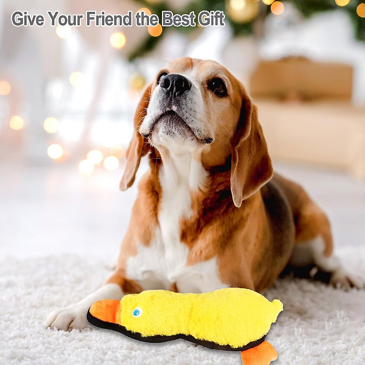IFOYO Dog Toy - Squeaky Plush Chew Toys for Aggressive Chewers, Interactive Puppy Toys for Small/Medium/Large Dogs, Durable Stuffed Animal Toy with Mental Stimulation (Duck Design)