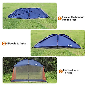 CAMPROS CP Screen House 12 x 10 Ft Screened Mesh Net Wall Canopy Tent Screen Shelter Gazebos for Patios Outdoor Camping Activities - Blue