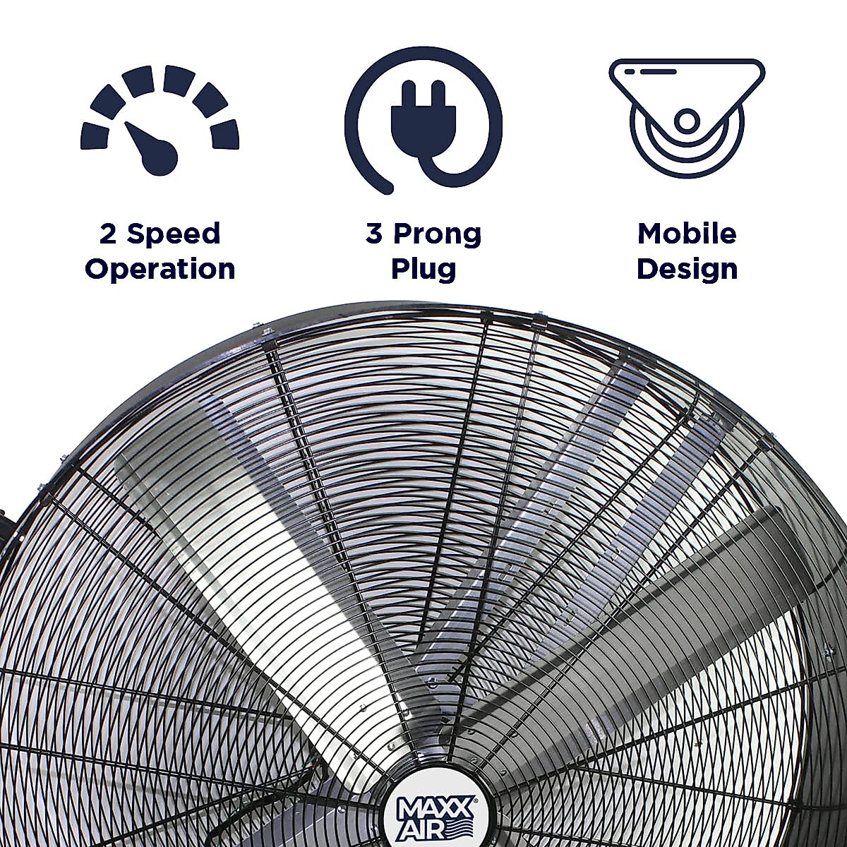 Maxx Air 48" Barrel Fan High Velocity Industrial Belt Drive | Heavy Duty Dent Resistant Metal Design | Best for Commercial, Warehouses, Shops and Garage Use | 18,000 CFM