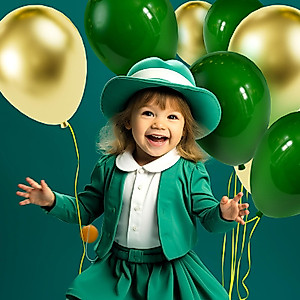 Green Gold Birthday Party Decorations 100pcs Hunter Gold Green Balloons Garland Arch Kit Pre-Strung Happy Birthday Banner for Boys Girls 16th 18th 30th 40th 50th for Men Women Jungle Party Supplies