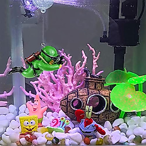 Cosyall Floating Aquarium Decoration 2PCS Fish Tank Accessories Cute Floating Device Fish Tank Ornament Green Fat Man Diver Small Cartoon Figurine Suitable for All Kinds of Fish Tank