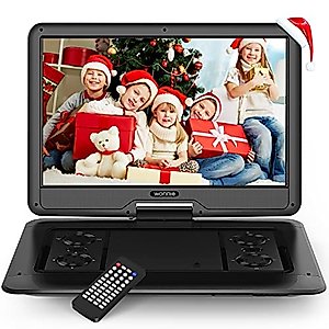 WONNIE 17.9’’ Large Portable DVD/CD Player with 15.6‘’ Swivel Screen, 1366x768 LCD TFT, 6 Hrs 5600mAH Rechargeable Battery, Regions Free, Support USB/SD Card/ Sync TV , High Volume Speaker