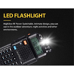 BAOFENG UV-5R Two-Way Radio Walkie Talkies, Dual Band, 128 Channels with 3800mah and Earpiece-Black