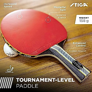 STIGA Titan Performance Ping Pong Paddle - 5-ply Ultra-Light Blade - 2mm Premium Sponge - Flared Handle for Premium Grip - Performance Table Tennis Racket for Advanced Play