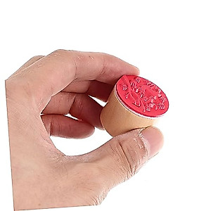 EXCEART Xmas Style Stamper 30 pcs Christmas Stamp Gift Bag DIY Scrapbook Wooden Stamps Self- Ink Xmas Style Stamper Lovely Stamper Stamps Playthings Seal Cartoon die Crafts