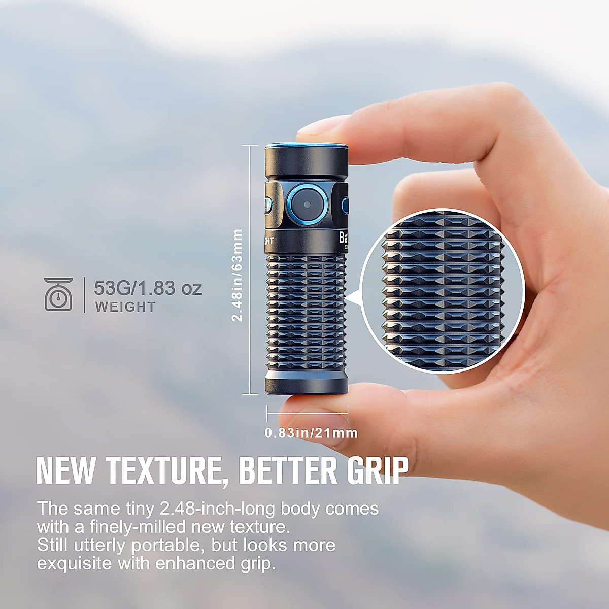 OLIGHT Baton3 1200 Lumens Ultra-Compact Rechargeable EDC Flashlight, Powered by Rechargeable Battery for Household Search, Outdoor Camping, Hiking and Mountaineering (Black)