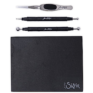 Sizzix (Black) Tim Holtz Shaping Kit 665304 – Scrapbooking and Cardmaking Paper Sculpting Set, One Size