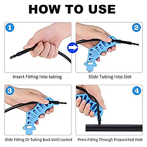 2-in-One Drip Irrigation Tubing Hole Punch & Fitting Insertion Tool, Irrigation Tools for Easier 1/4" Inch Fitting & Emitter Insertion (Blue)