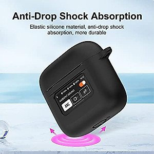 LEFXMOPHY Case for JBL Tour Pro 2 Earbuds 2023, Silicone Cover Protective Skin Sleeve (Black)