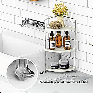 JANUS LiANG 3-Tier Bathroom Organizer Countertop - Makeup Organizer Cosmetic Holder Corner Storage Shelf Kitchen Spice Rack Standing Counter Shelf for Vanity, Bathroom, Bedroom, Kitchen