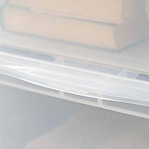 IRIS USA 68 Qt Clear Storage Box, BPA-Free Plastic Stackable Bin with Lid, 6 Pack, Containers to Organize Closet Shelves, Clothes, Blankets, Towels