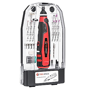 TOOLSPACE 12V Cordless Rotary Tool Kit - 6 Variable Speeds USB Charging Power Rotary Tools for Engraving, Sanding, Polishing, Cutting, Grinding, Wood Carving, DIY and Craft Projects