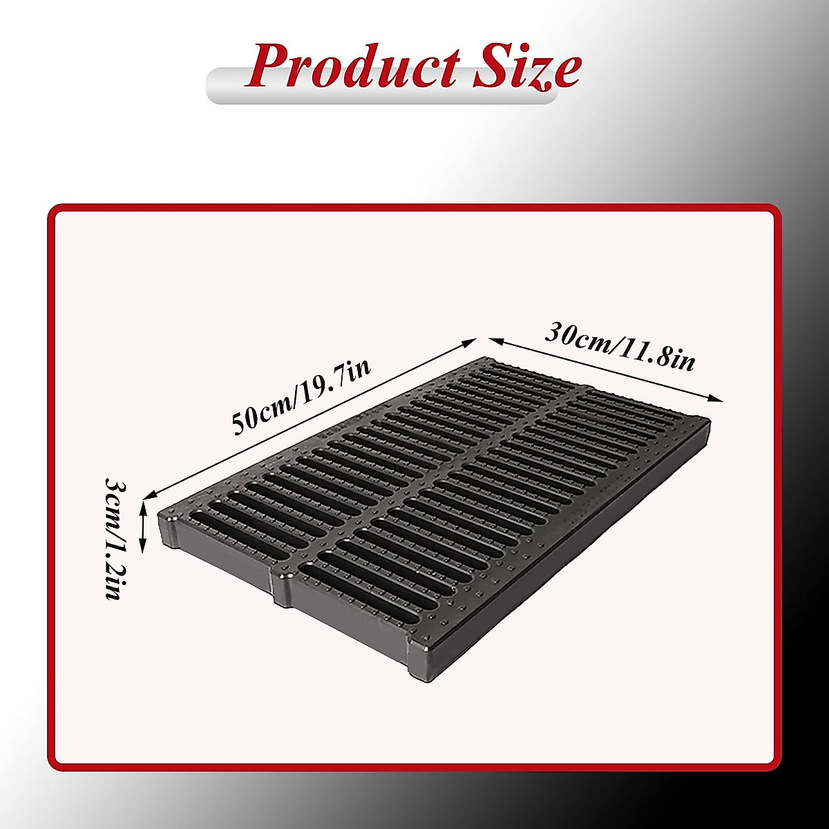 MYCORE Bathroom Sink & Bathtub Drain Strainers, Resin Plastic Strainers Sewer Cover Grates Grate Plate Grid Rainwater Well Garage Outdoor, 19.7''*11.8''*1.2''