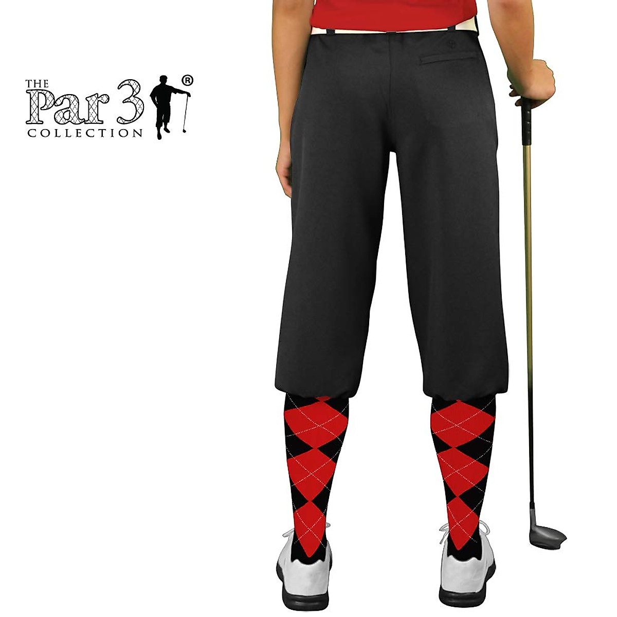 Golf Knickers Black Womens 'Par 3' - Microfiber - Size 14