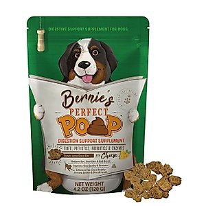 Perfect Poop Digestion & General Health Supplement for Dogs: Fiber, Prebiotics, Probiotics & Enzymes Relieve Digestive Conditions, Optimize Stool, and Improve Health (Cheddar Cheese, 4.2 oz)
