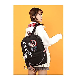 LOVEYANGAG Anime Backpack Kawaii Colleage Bookbag School Bag Casual Daypack Mochila with USB Charging Port (Kamado Tanjirou)