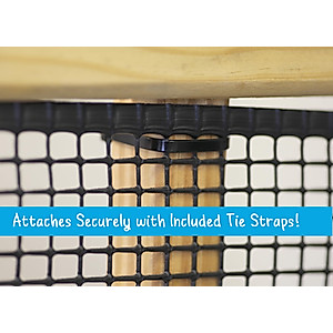 Kidkusion Heavy Duty Deck Guard, Black - 16' L x 3' H | Made in USA; Indoor/Outdoor Balcony and Stairway Deck Rail Safety Net; Child Safety; Pet Safety; Toy Safety