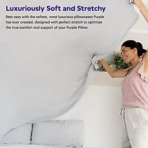 Purple SoftStretch Pillowcase Set, Standard Size, Bamboo Blend, Moisture-Wicking, Silky Smooth, Stormy Grey, Dark Grey, Fits Purple Pillows & More