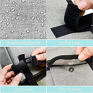 TYTCA Large Walker Bag Walker Basket Hand Free Storage Bag Folding Walker Attachment Handicap Basket Pouch for Large Capacity Organizer for Seniors Elderly (Grey)