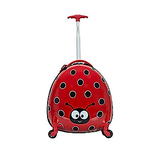 Rockland Jr. Kids' My First Hardside Spinner Luggage, Telescoping Handles, Ladybug, Carry-On 19-Inch