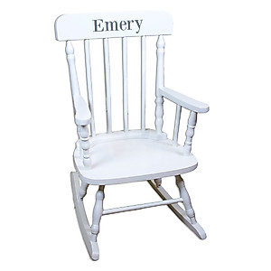 My Bambino Personalized White Wood Rocking Chair Baby Gift