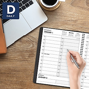 AT-A-GLANCE 2022 Two Person Daily Appointment Book & Planner by AT-A-GLANCE, 8" x 11", Large, Black (7022205)