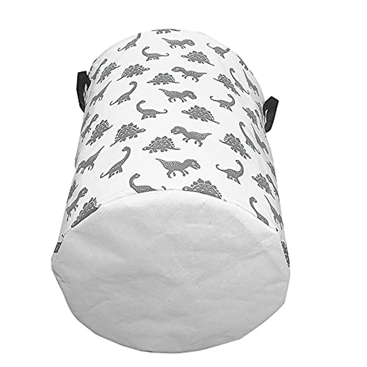 HUAYEE 19.6 Inches Large Laundry Basket Waterproof Round Cotton Linen Collapsible Storage bin with Handles for Hamper,Kids Room,Toy Storage(Dinosaur)