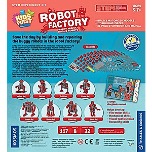 Thames & Kosmos Kids First Robot Factory: Wacky, Misfit, Rogue Robots STEM Experiment Kit | Hands-on Model Building for Young Engineers | Build 8 Motorized Robots | Play & Learn with Storybook Manual