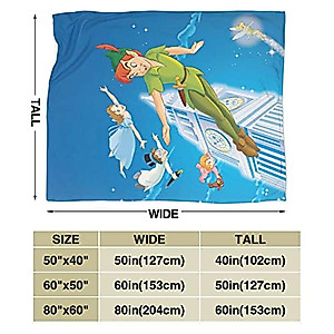 Handidi Pe-TER P-an Warm Comfortable and Soft Sherpa Flannel Throw Blanket, Suitable for All Seasons Various Sizes Suitable for Men Women and Children