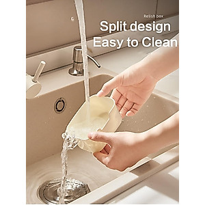 YSSY spread Divided Serving Tray with Lid and Handle, Snackle Box Container for Portable Snack Platters, Storage Organizer for Veggie, Snackle, Fruit, Candy-Perfect for Party, Travel, & Picnic