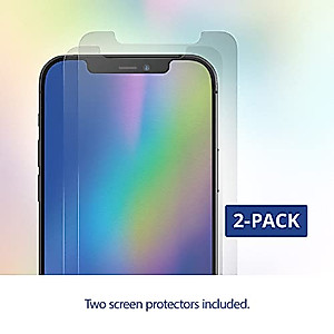 max Protection HD Screen Protection - 2 Pack - Tempered Glass Screen Protector - Made for Apple iPhone 12 and iPhone 12 Pro (6.1") - Case Friendly, Clear