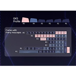 EPOMAKER SKYLOONG GK75 Lite Gasket-like Mount Wired Gaming Keyboard with A Rotary Knob, Hot Swappable Mechanical Keyboard, Programmable Custom Keyboard, for Win/Mac (Blue Pink, Gateron Optical Yellow)