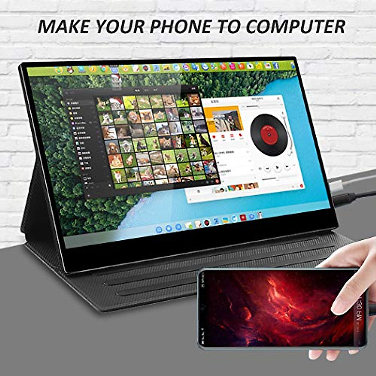 Portable Touch Monitor,Corkea 8.9 Inch 1920×1200 IPS Display with Dual USB-C and HDMI Input,HDR,Slim and Lightness,S Built-in Dual Speakers External Monitors (14 Inch 4K Touchscreen Monitor)