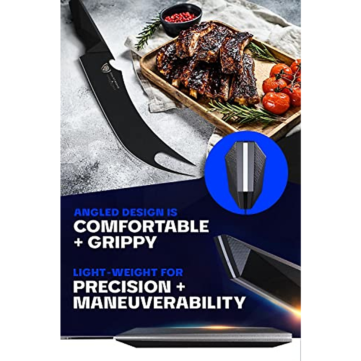 DALSTRONG BBQ Pitmaster & Meat Knife - 9 inch - Shadow Black Series - Black Titanium Nitride Coated - High Carbon - 7CR17MOV-X Vacuum Treated Steel - Razor Sharp Kitchen Knife - Sheath - NSF Certified