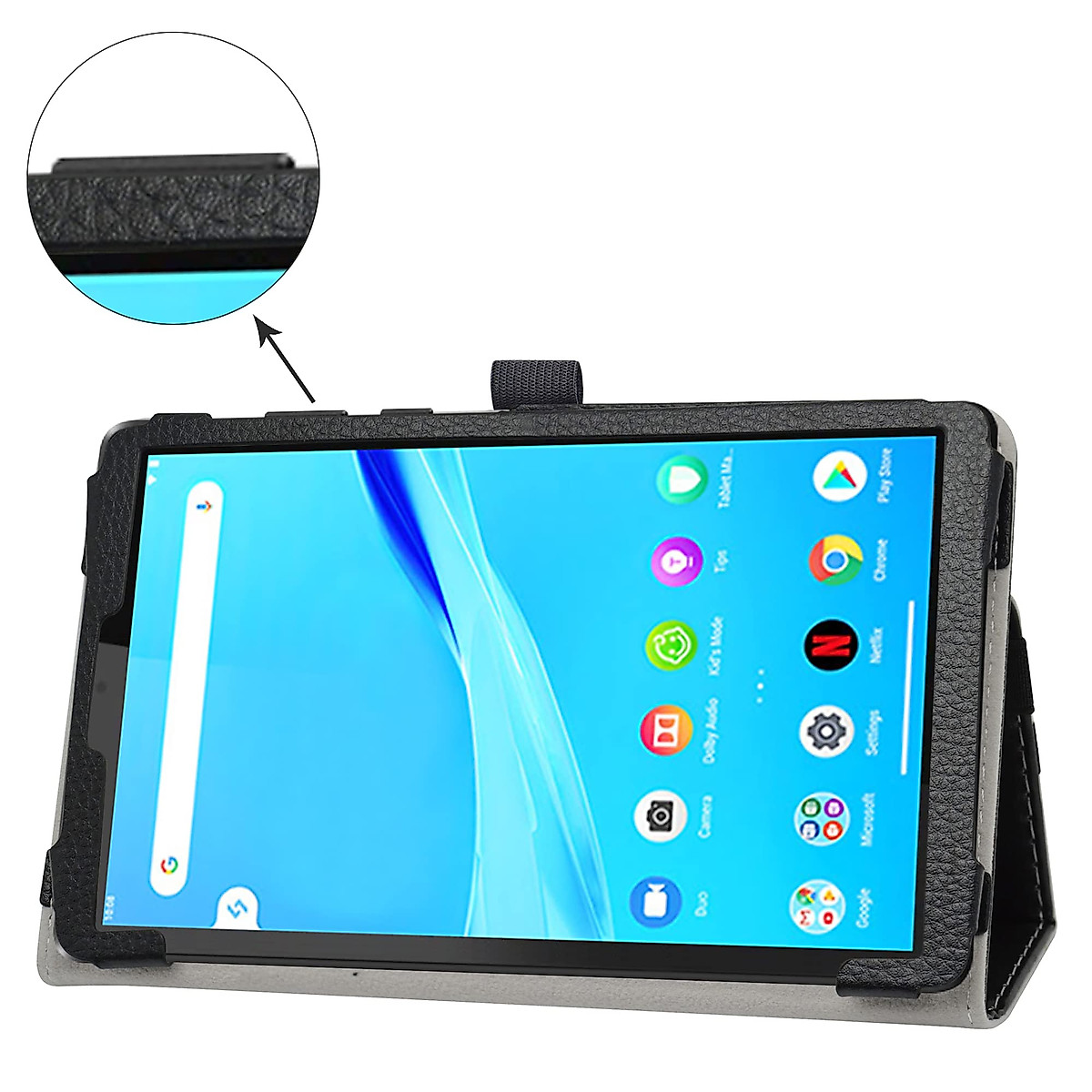 Bige for Lenovo Tab M8 Tablet Case - PU Leather Folio 2-Folding Stand Cover for Lenovo Tab M8 8" Tablet, Black